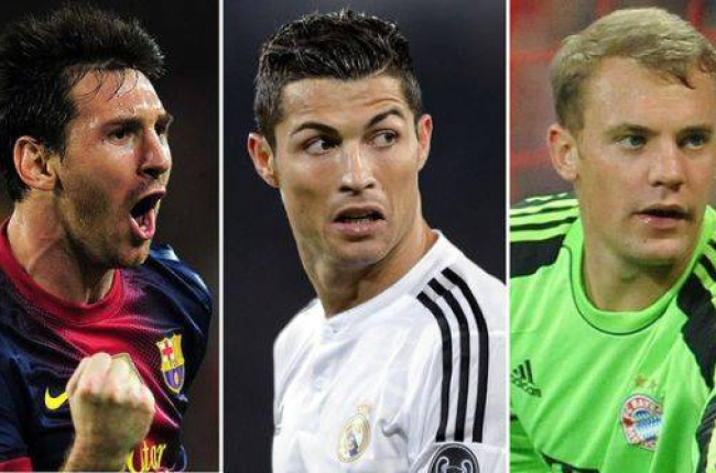 Messi, Cristiano y Neuer, favoritos al Balón de Oro