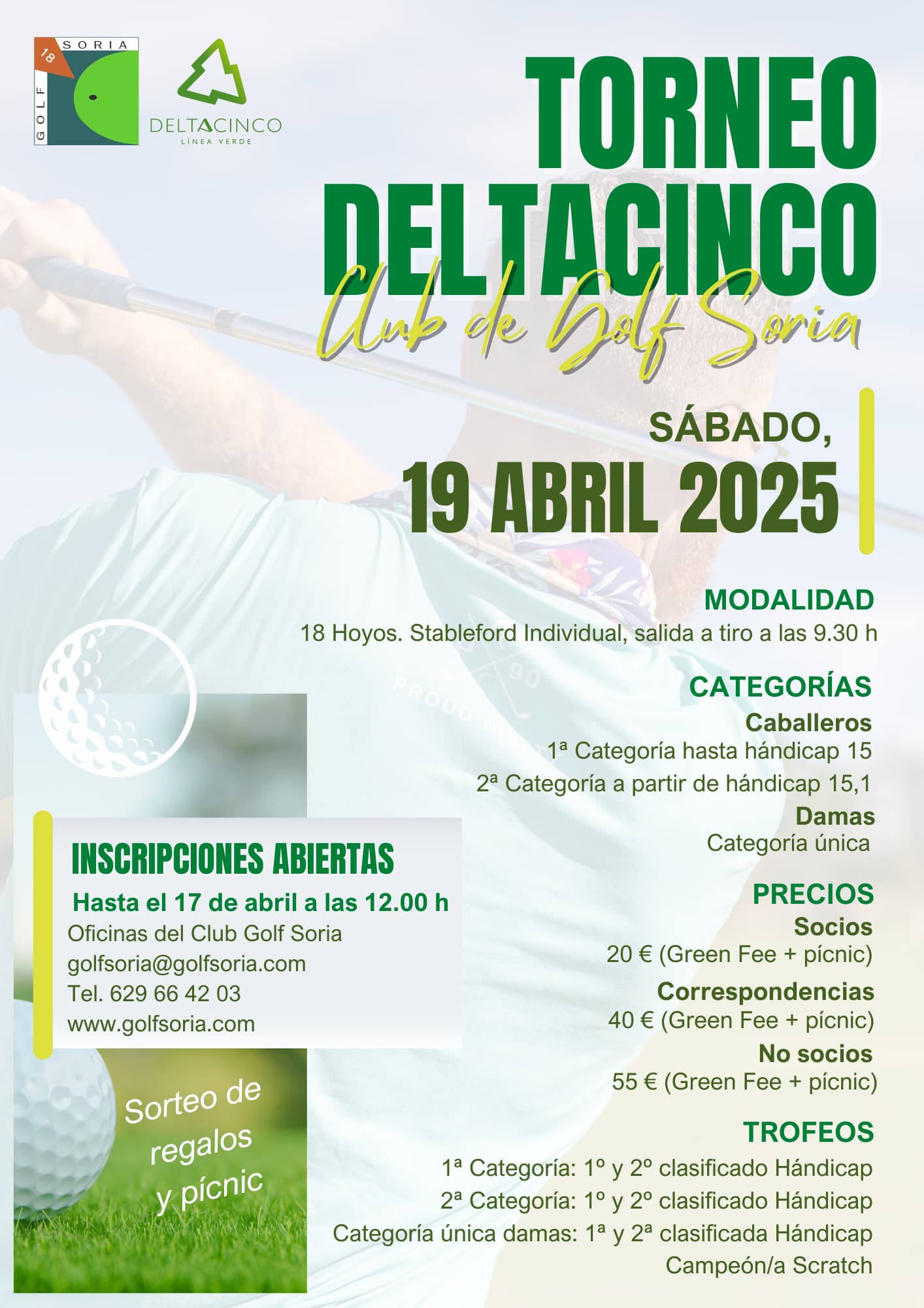 El Club de Golf Soria abre el plazo de inscripción para su torneo del día 19