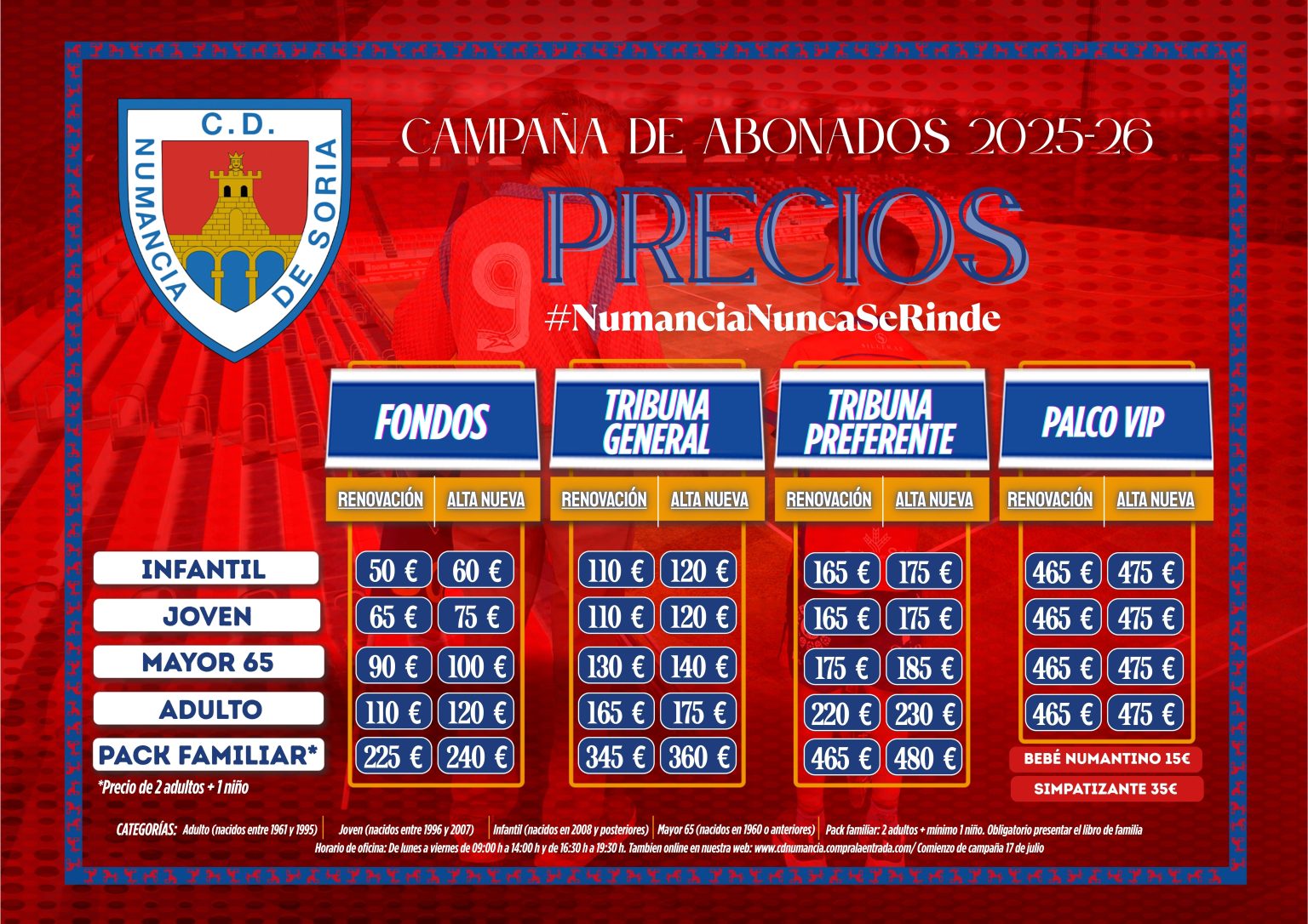El Numancia inicia este jueves la renovación y altas nuevas de abonados ...